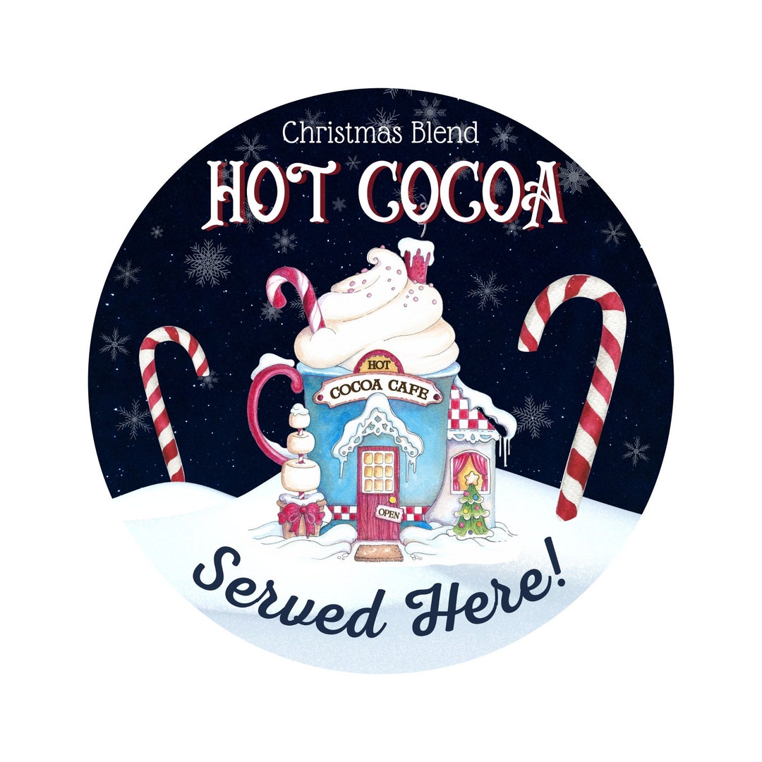 Hot Cocoa Candy Canes Christmas Design Christmas Wreath - Etsy