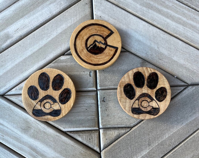 Wood Magnets | Wood Burned Magnets | Colorado Magnets | Colorado State ...