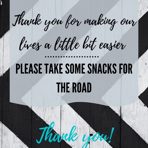 Delivery Driver Thank You Appreciation Snack Sign Printable - Etsy
