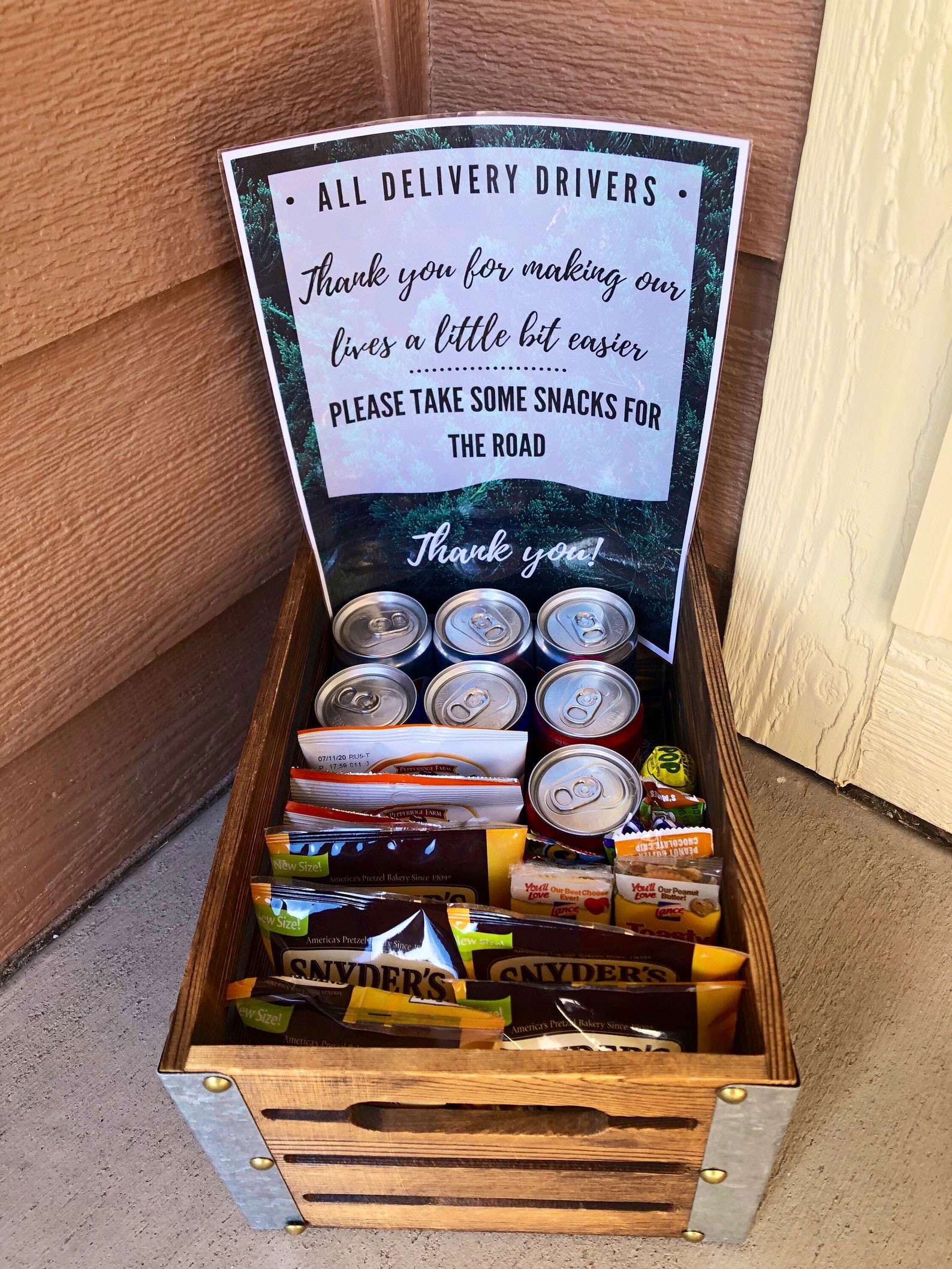 Delivery Driver Sign | Printable | Evergreen | Porch Sign | Snack ...