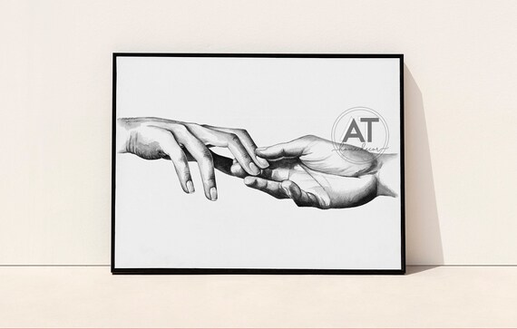 Holding Hands Wall Art Holding Hands Print Black and White - Etsy