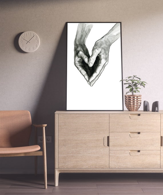 Holding Hands Wall Art Holding Hands Print Black and White - Etsy