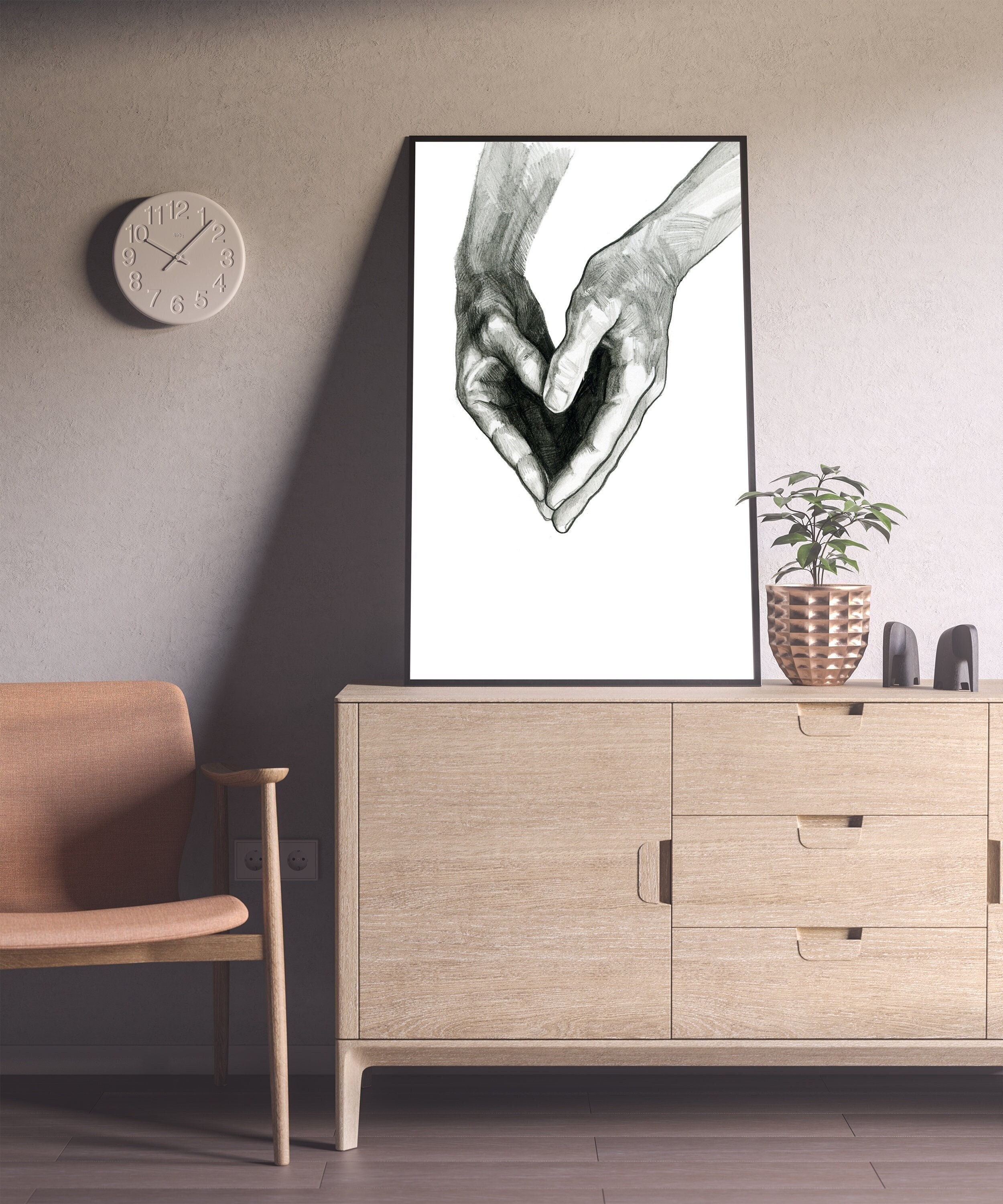 Holding Hands Wall Art, Holding Hands Print, Black and White Hands ...