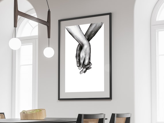 Holding Hands Wall Art Holding Hands Print Black and White - Etsy