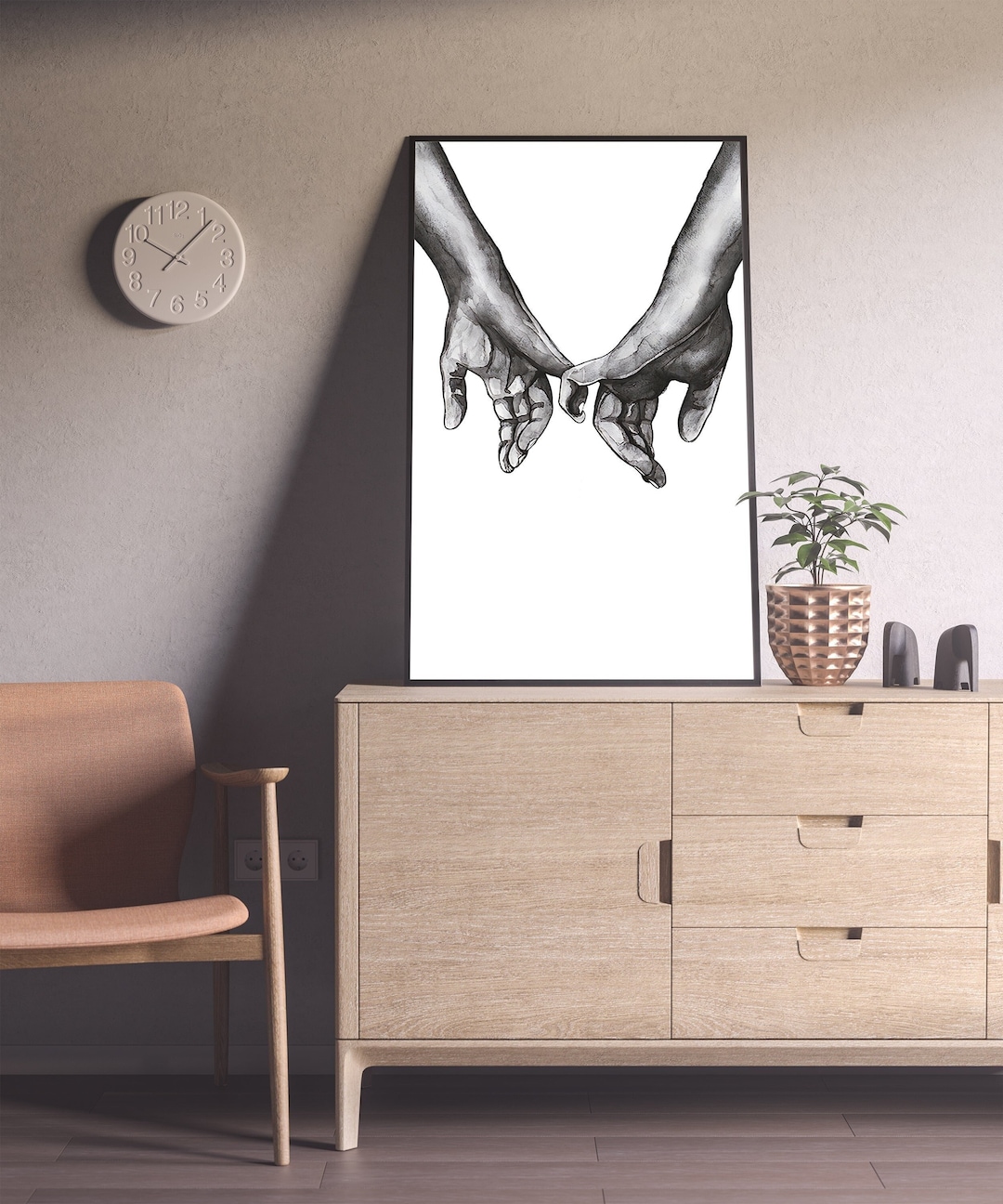 Holding Hands Wall Art, Holding Hands Print, Black and White Hands ...