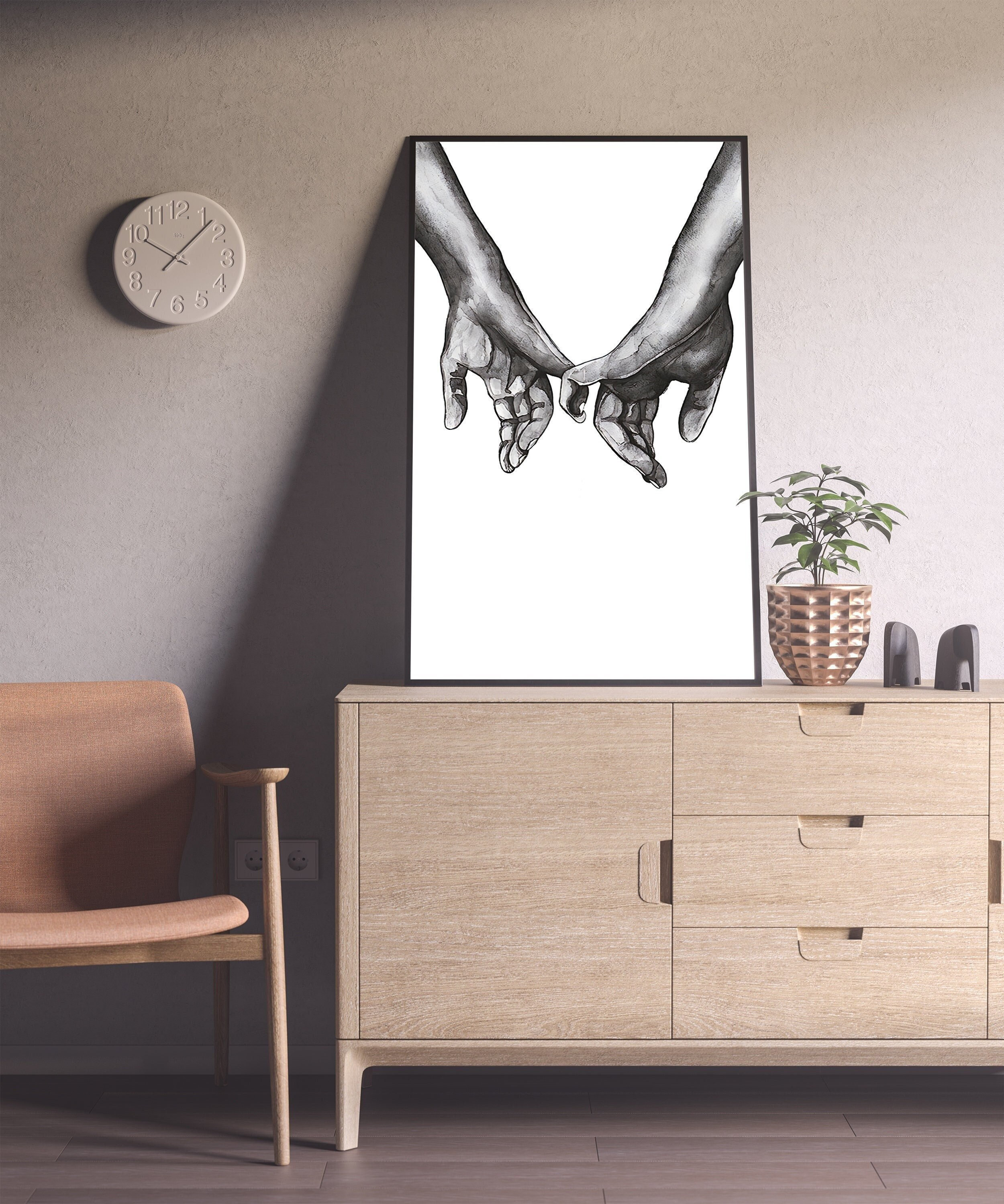 Holding Hands Wall Art Holding Hands Print Black and White | Etsy