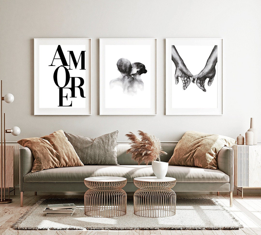 Holding Hands Wall Art, Holding Hands Prints, Hands Drawing, Set of 3 ...