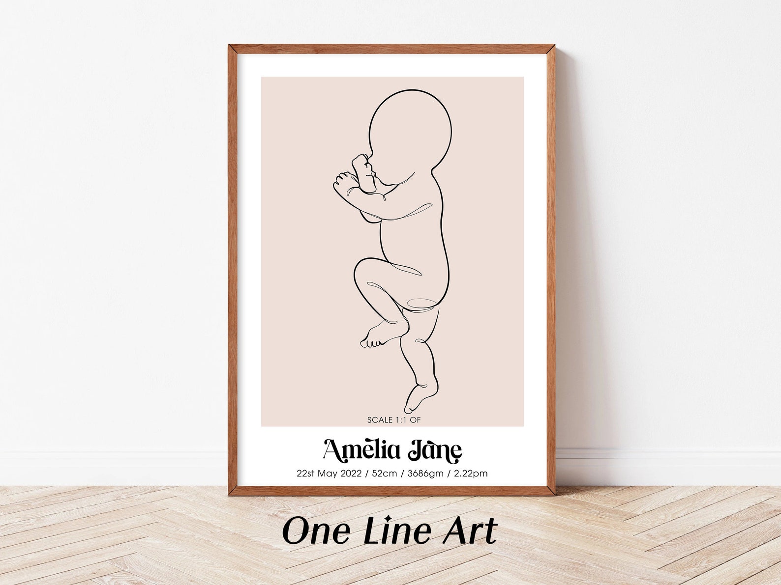 Custom Newborn Birth Poster Scaled 1:1, Personalized Baby Poster ...