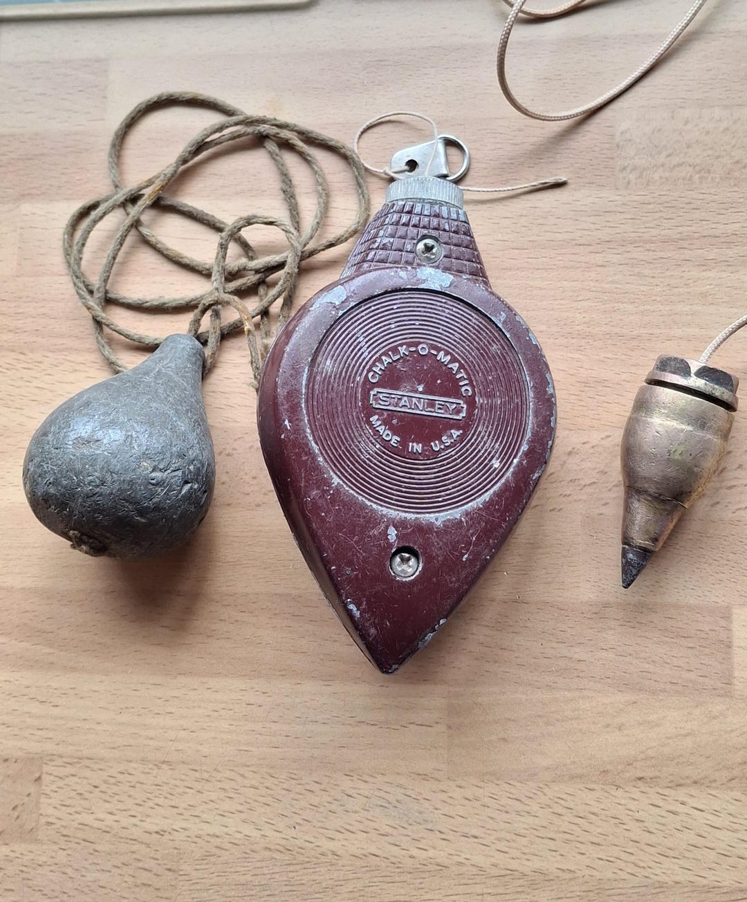 Antique Plumb Bobs and Vintage Stanley Chalkomatic - Etsy