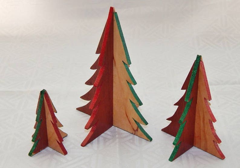 Colorful Standing Christmas Tree Decorations - Etsy
