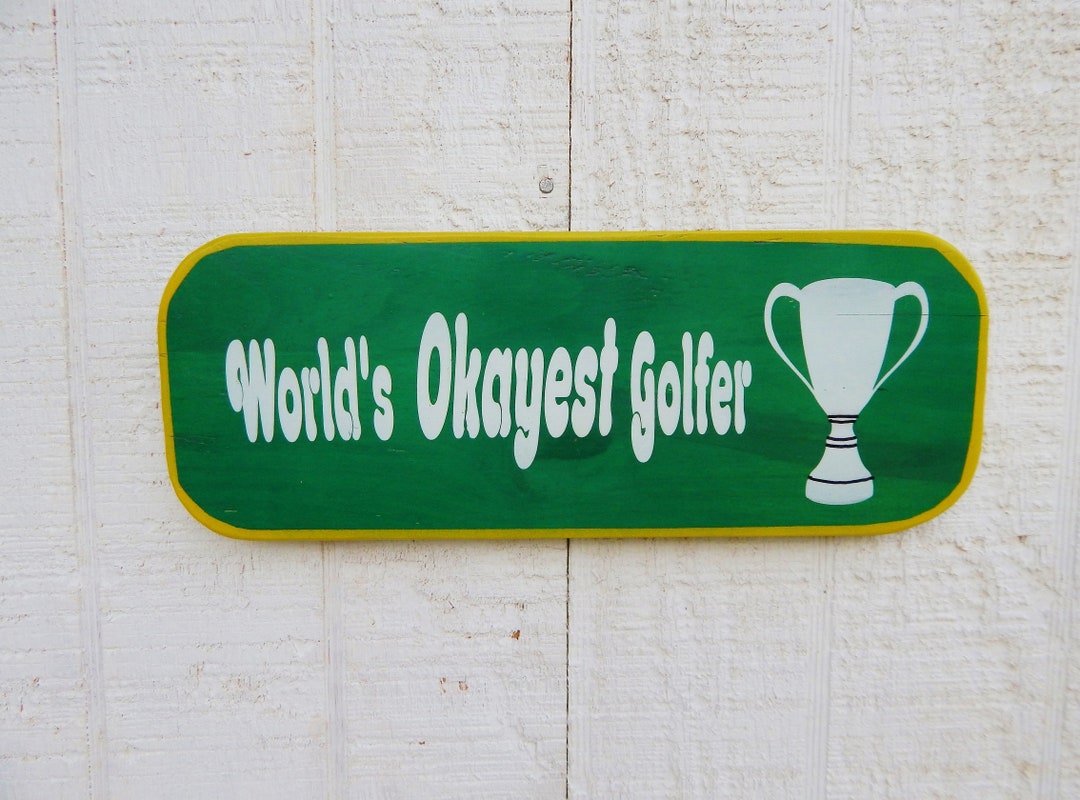 Gag Golf Award Plaque world's Okayest Golfer Wood Sign - Etsy