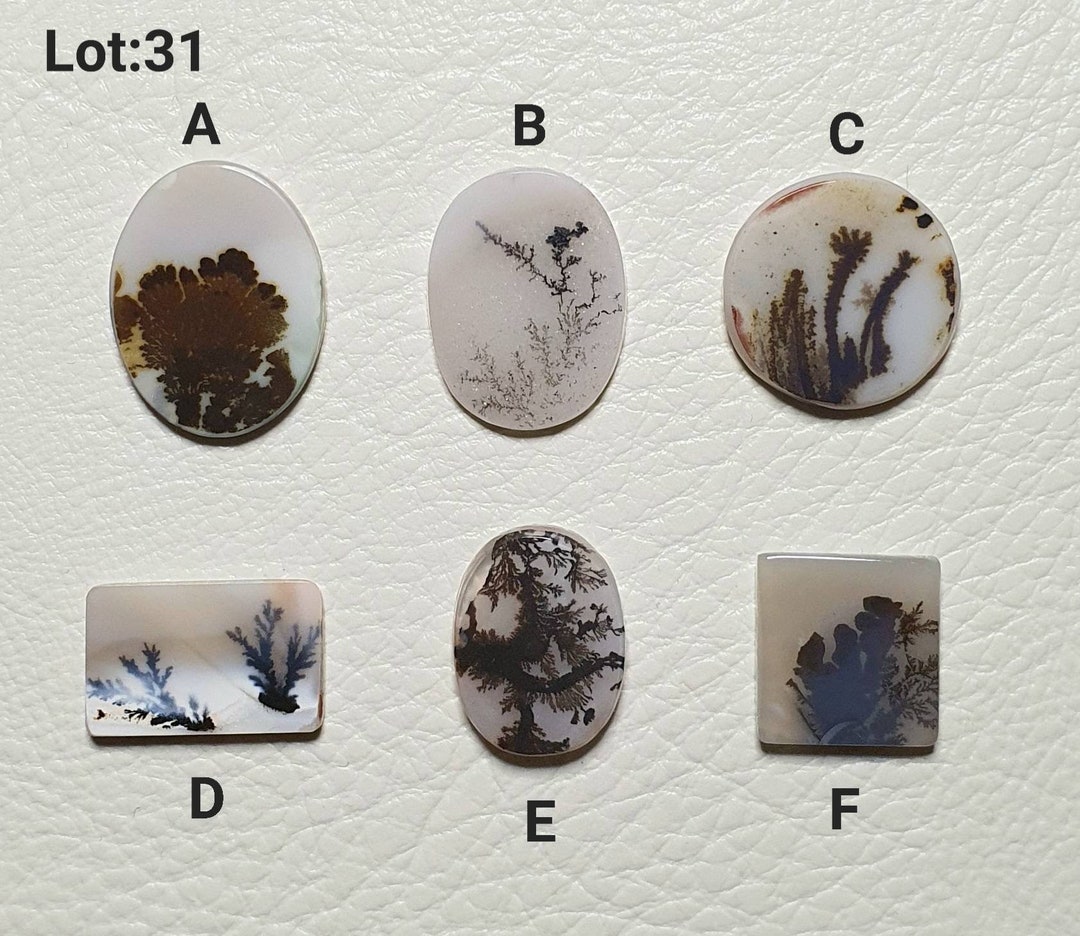 Dendritic Agate Cabochon. Natural Scenic Dendritic Agate Loose Gemstone ...