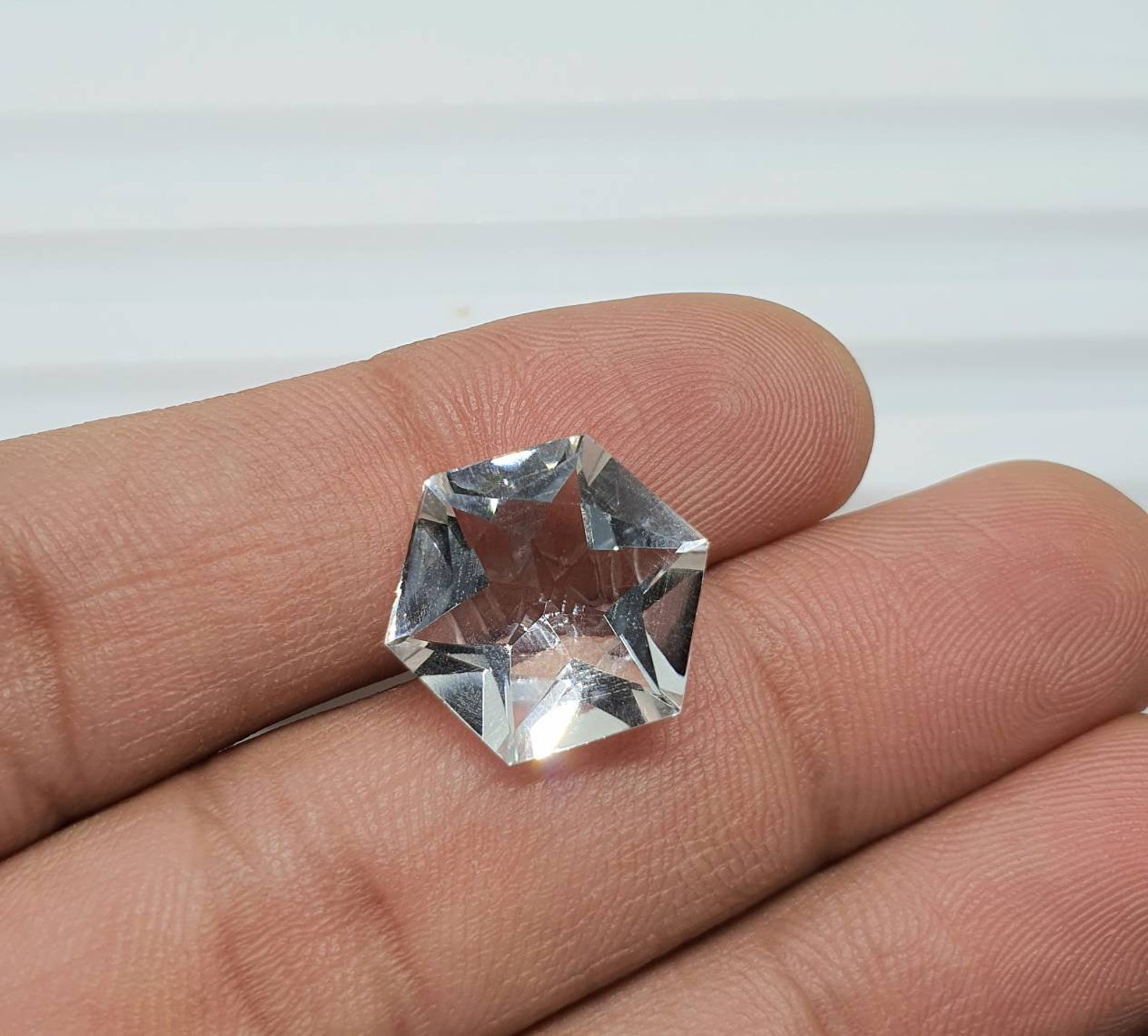14MM Clear Quartz Faceted Hexagon Gemstone. Natural Crystal - Etsy UK
