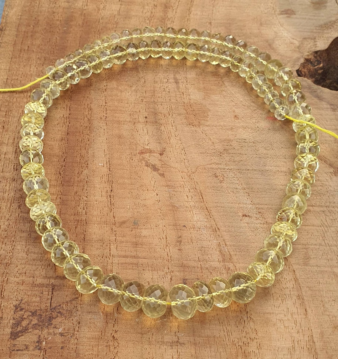 Lemon Citrine Quartz Faceted Rondelle Beads 13MM-6MM Size. Lemon Quartz ...