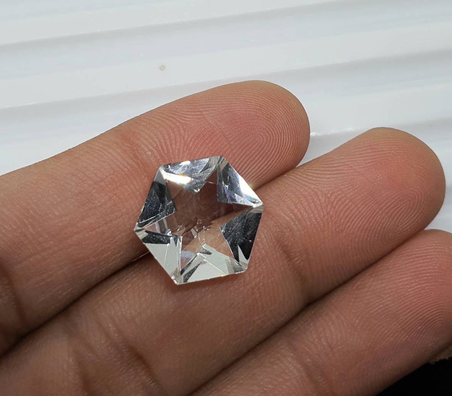 14MM Clear Quartz Faceted Hexagon Gemstone. Natural Crystal - Etsy UK