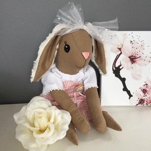 Bunny Doll, Rabbit Doll, Handmade Doll, Heirloom Doll, Cloth Doll, Soft ...