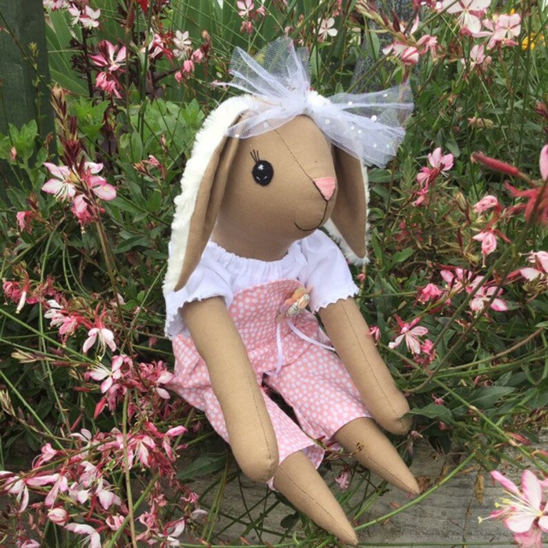 Bunny Doll Rabbit Doll Handmade Doll Heirloom Doll Cloth | Etsy
