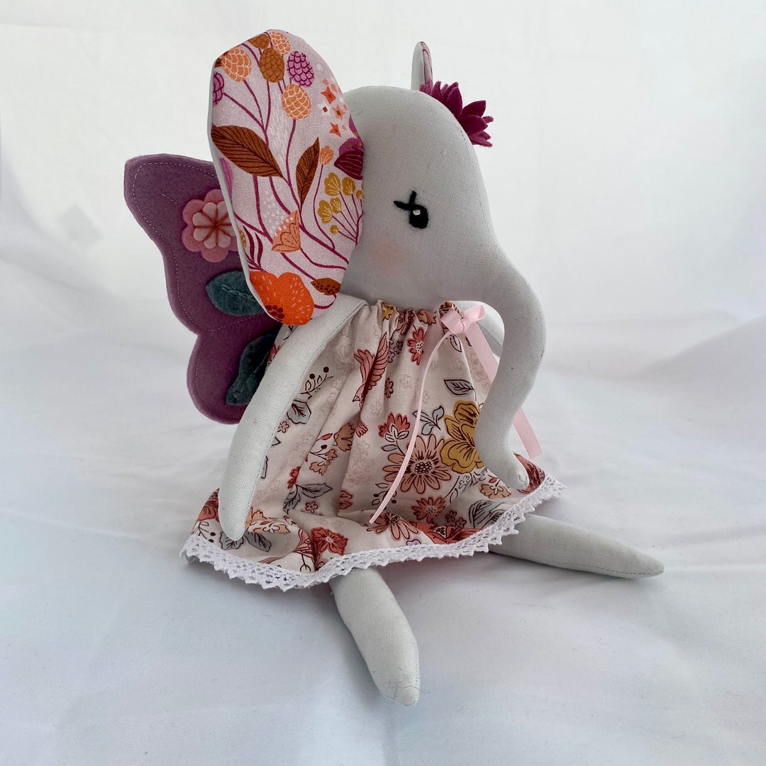 Elephant, Handmade Doll, Elephant Doll, Cloth Doll, Mini Doll, Fairy ...