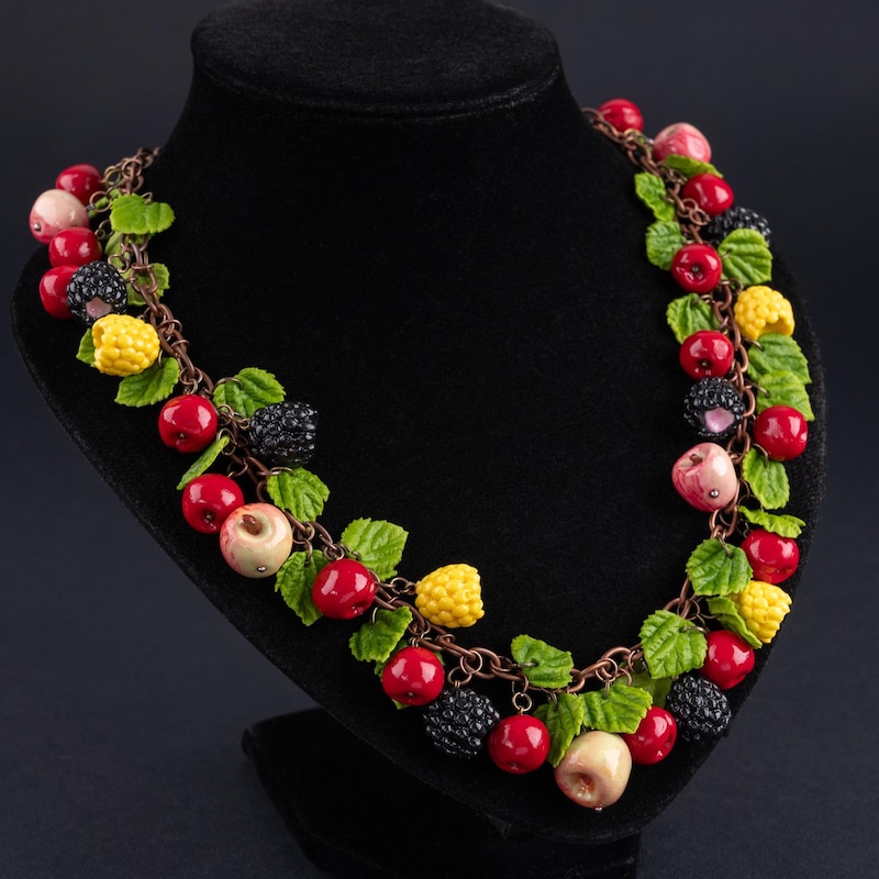 Red Berry Necklace - Etsy
