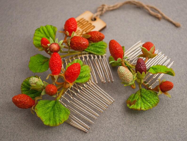Strawberry Jewelry Set Necklace Bracelet Brooch Hair Comb Hair Pin Hair ...