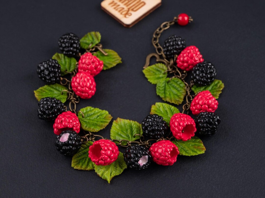Blackberry Raspberries Bracelet Berry Bracelet Berry Jewelry Berry ...