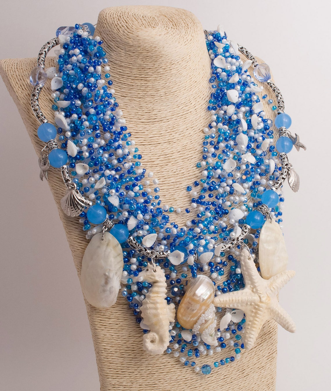 Collar de conchas marinas con caballo de mar y estrellas de | Etsy