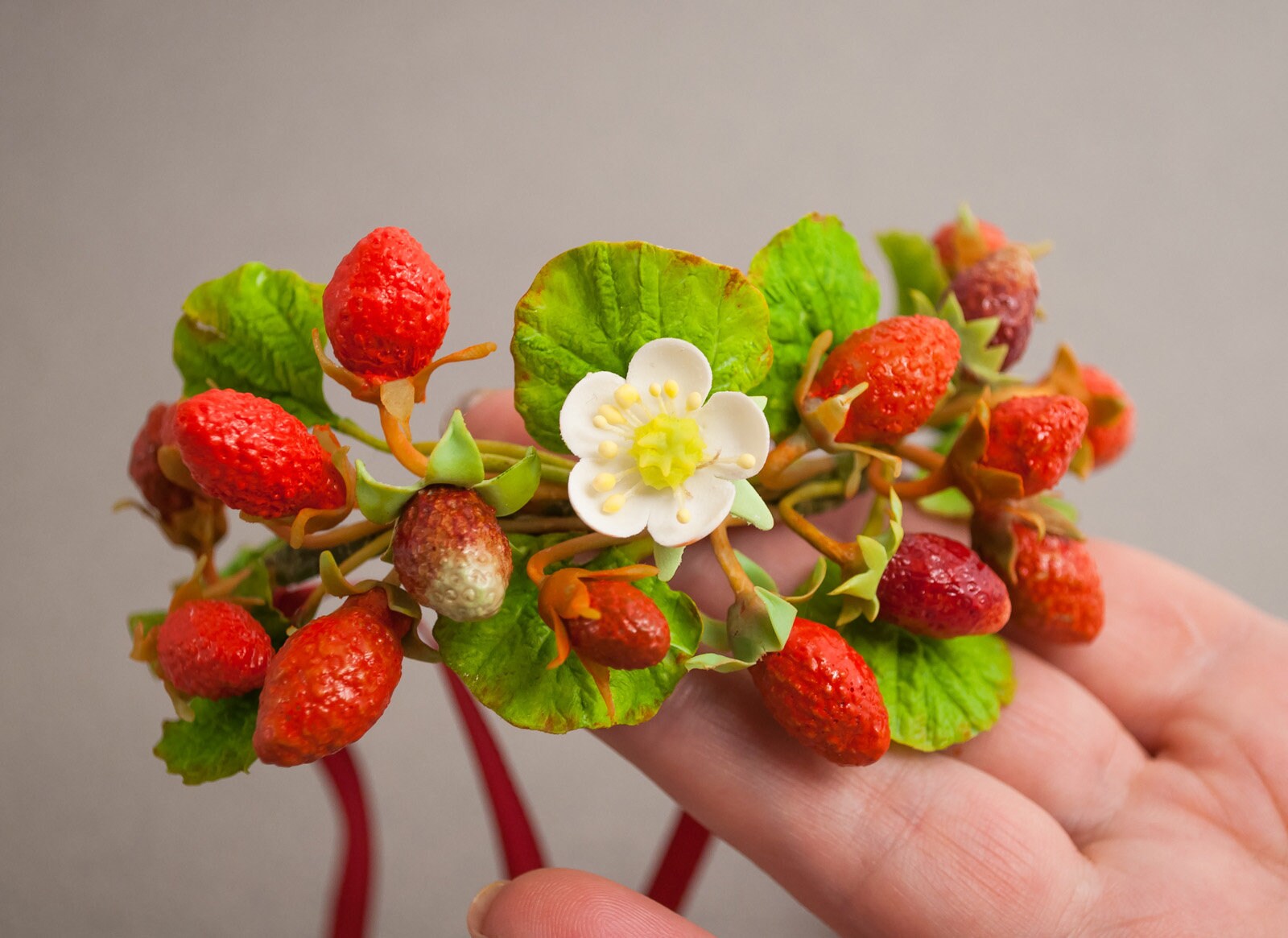 Strawberry Jewelry Set Necklace Bracelet Brooch Hair Comb Hair Pin Hair ...