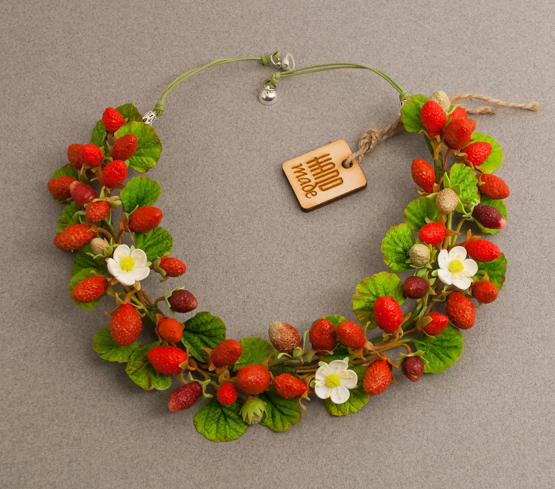 Strawberry Jewelry Set Necklace Bracelet Brooch Hair Comb Hair Pin Hair ...