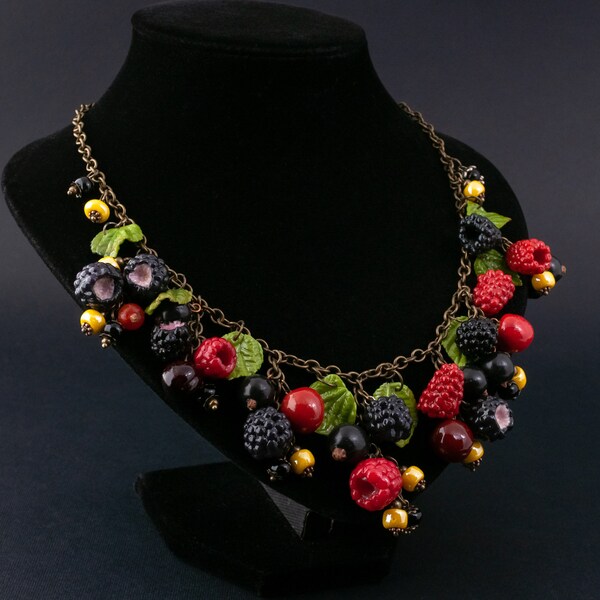 Red Berry Necklace - Etsy