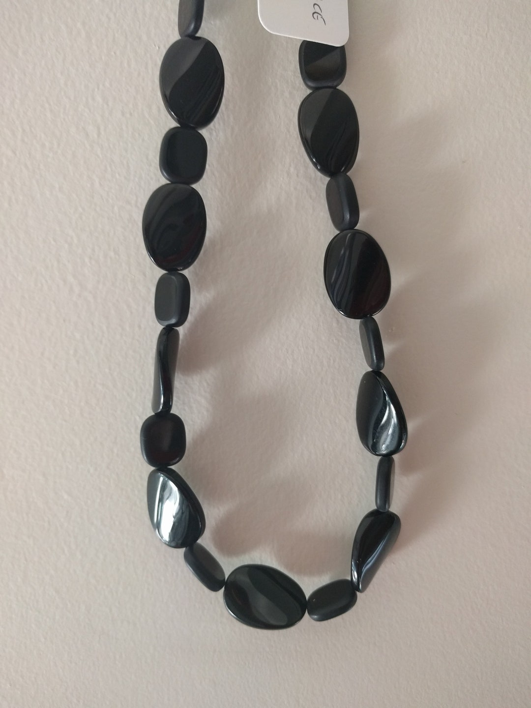 Sophisticated Black Jet Bead Necklace - Etsy