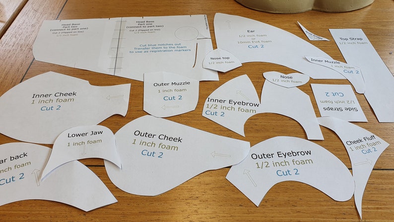 PDF TEMPLATE: Fursuit Head Base Domestic Cat Digital - Etsy