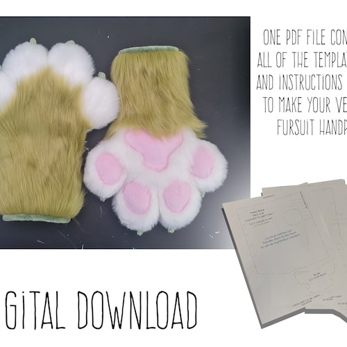 PDF TEMPLATE: Fursuit 4 Finger Paws Digital Download | Etsy UK