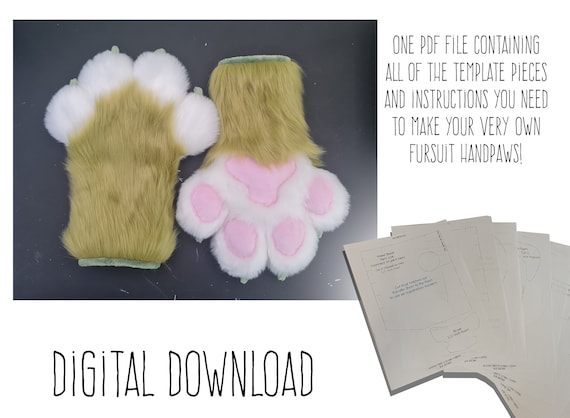 PDF TEMPLATE: Fursuit 4 Finger Paws Digital Download | Etsy