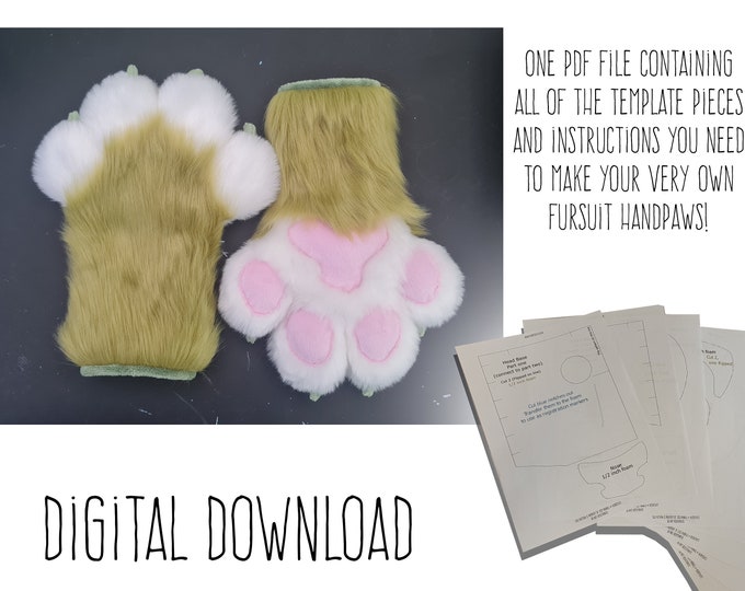 Fursuit 5 Finger Hand Paws Pattern - Etsy Canada