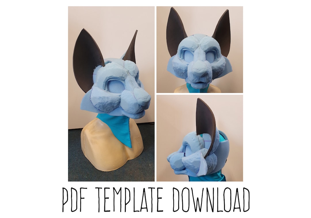 PDF TEMPLATE: Fursuit Head Base - Domestic Cat! Digital Download - Etsy