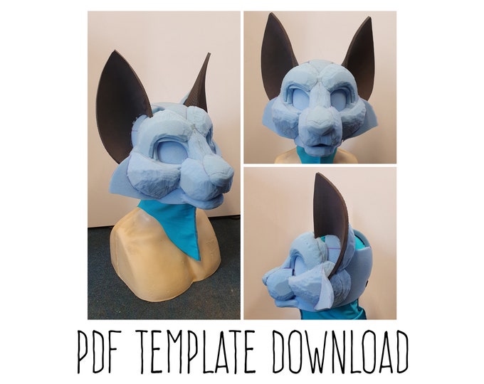 Feline Fursuit Head Base Pattern instant Downloadable PDF Crafting ...
