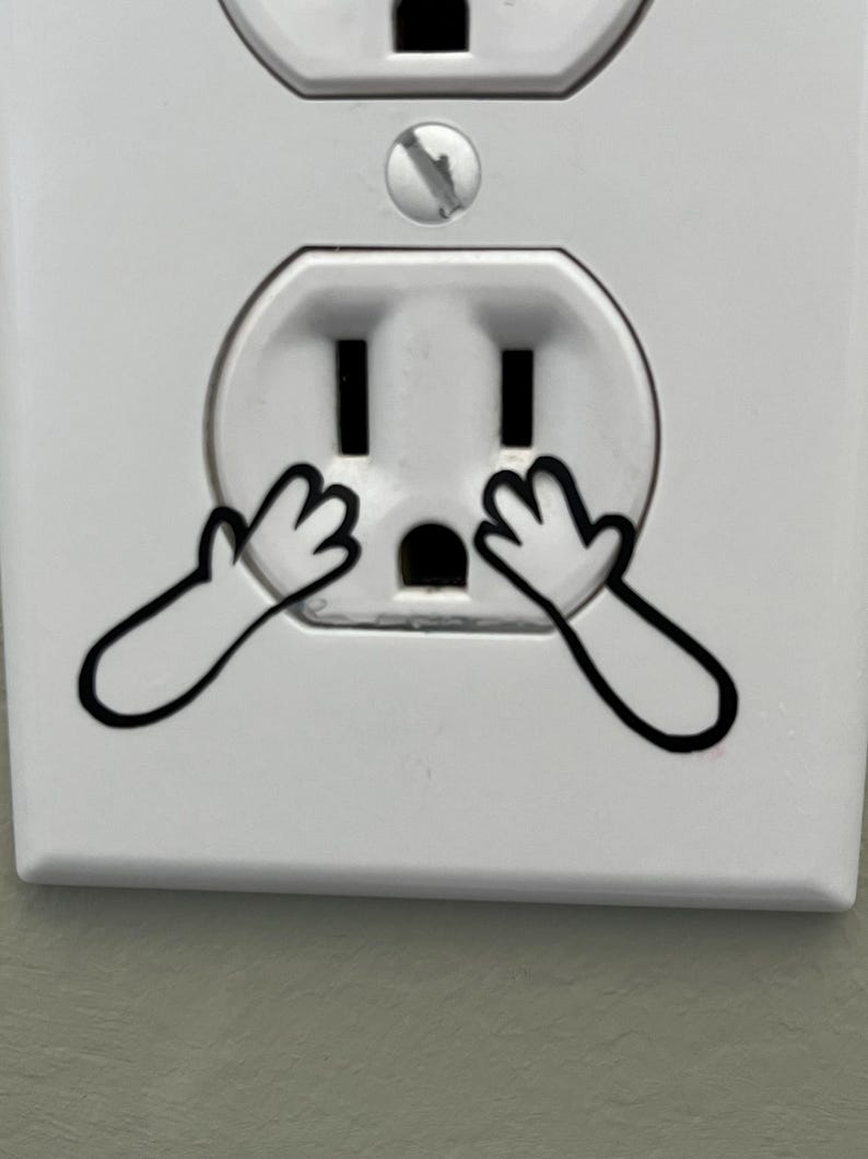 Outlet Decal Hands | Electrical Outlet Face - Etsy