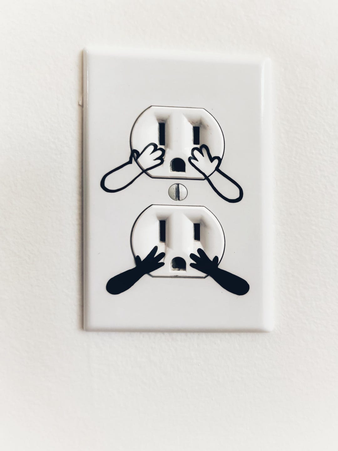 Outlet Decal Hands | Electrical Outlet Face - Etsy