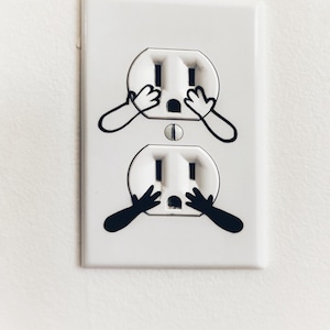 Outlet Decal Hands | Electrical Outlet Face - Etsy