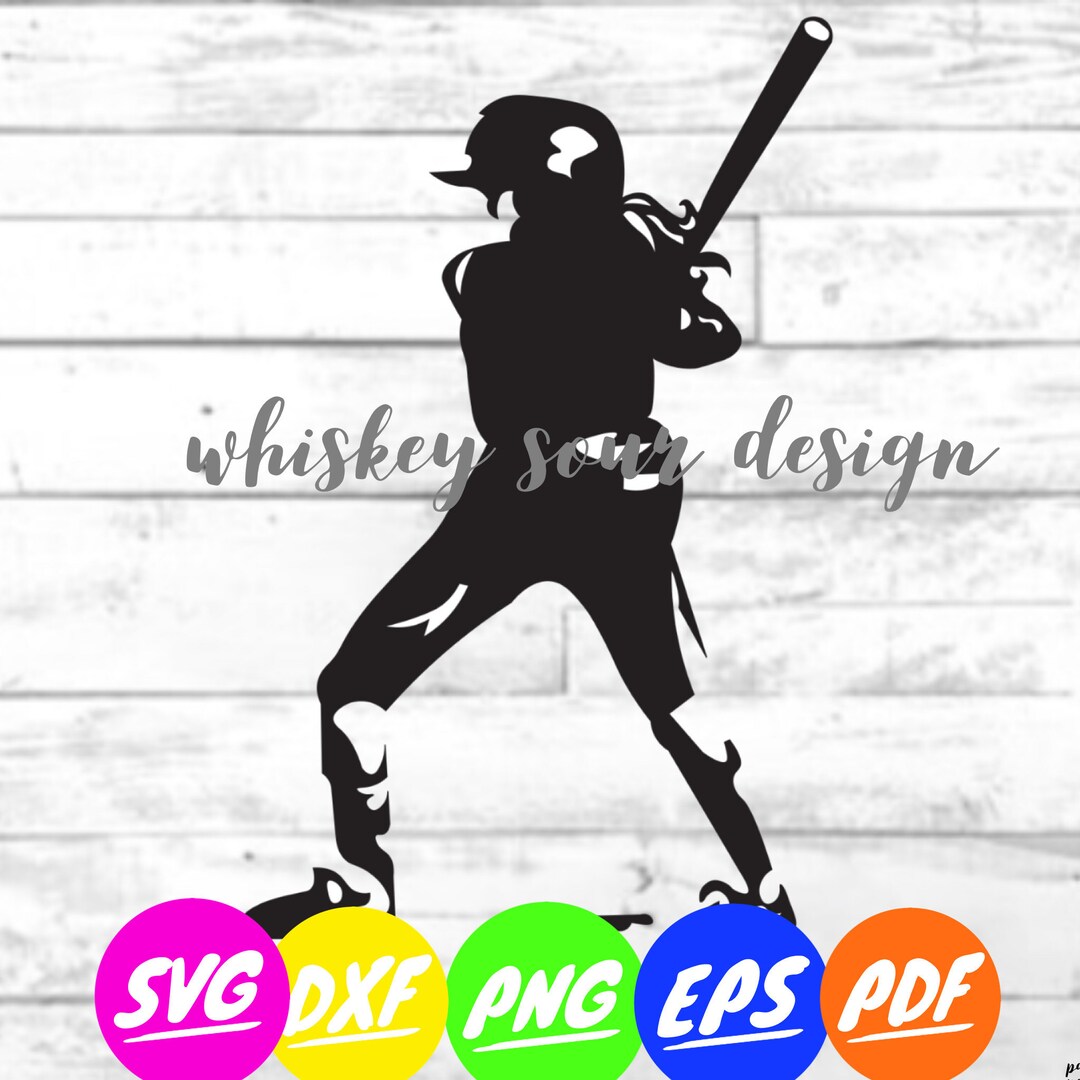 Softball Player Download | Batter | Baseball Crafts | Cut File | Sports ...