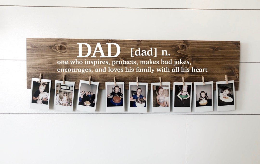 Dad Noun Sign | Dad Photo Gift | Hand Painted Wooden Sign | Pictures ...