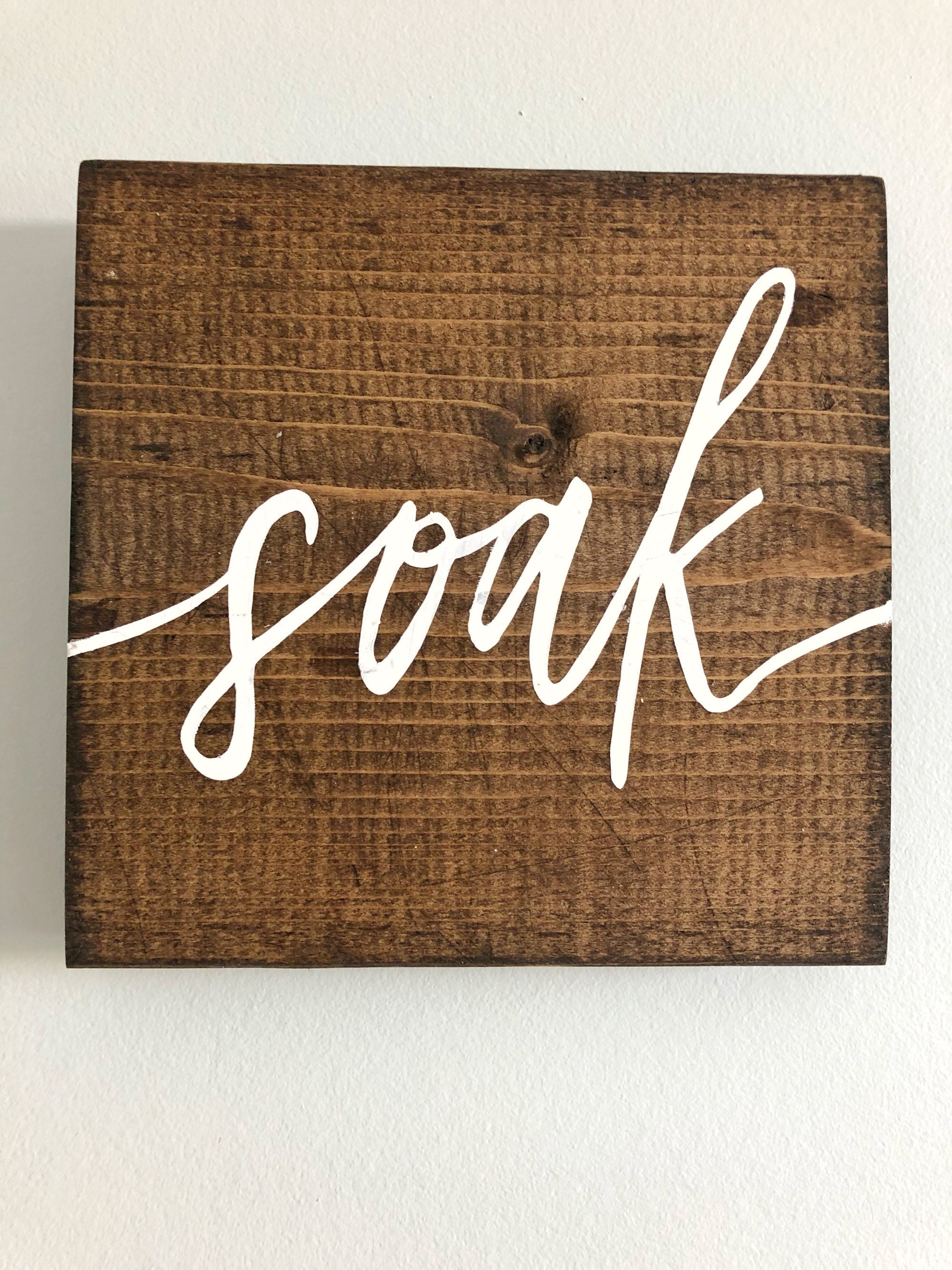 Relax Soak Unwind Wooden Signs Relax Soak Unwind Bathroom | Etsy