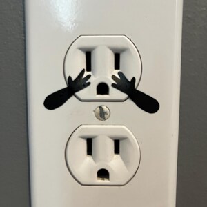 Outlet Decal Hands | Electrical Outlet Face - Etsy