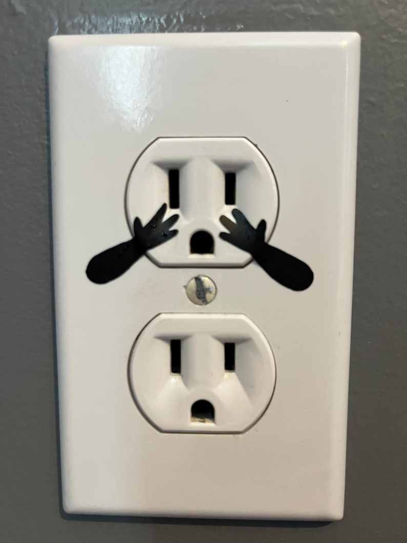 Outlet Decal Hands | Electrical Outlet Face - Etsy