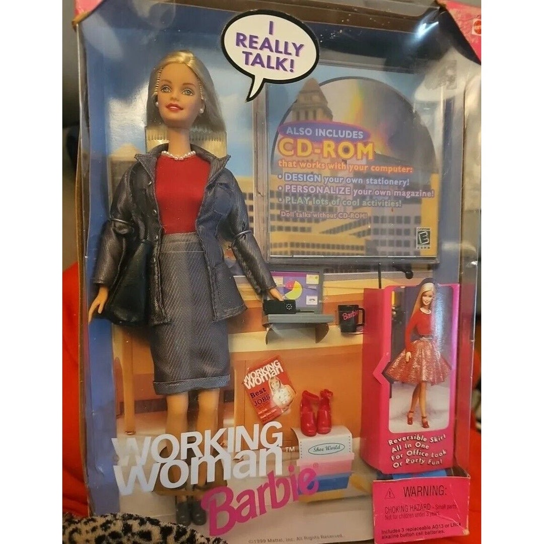 C1204 1999 Mattel Barbie working Woman Doll W/ CD 20548 New in Box - Etsy