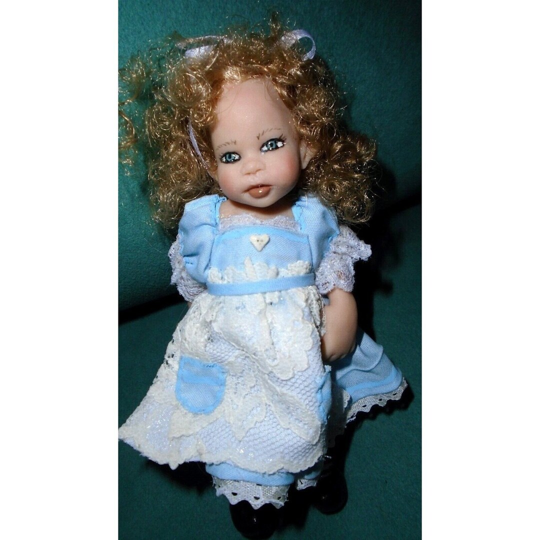 OOAK One of A Kind Alice in Wonderland 6" Mystery Doll Red Striped ...