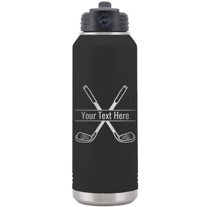 Custom Laser Etched Golf Water Bottle - 20 Oz or 32 Oz - Etsy