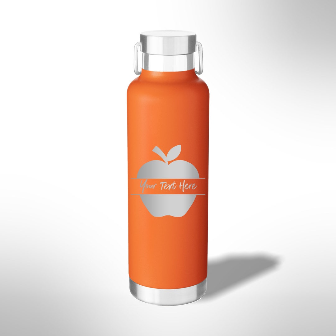 Custom Laser Etched Apple 24 Oz Water Bottle - Etsy