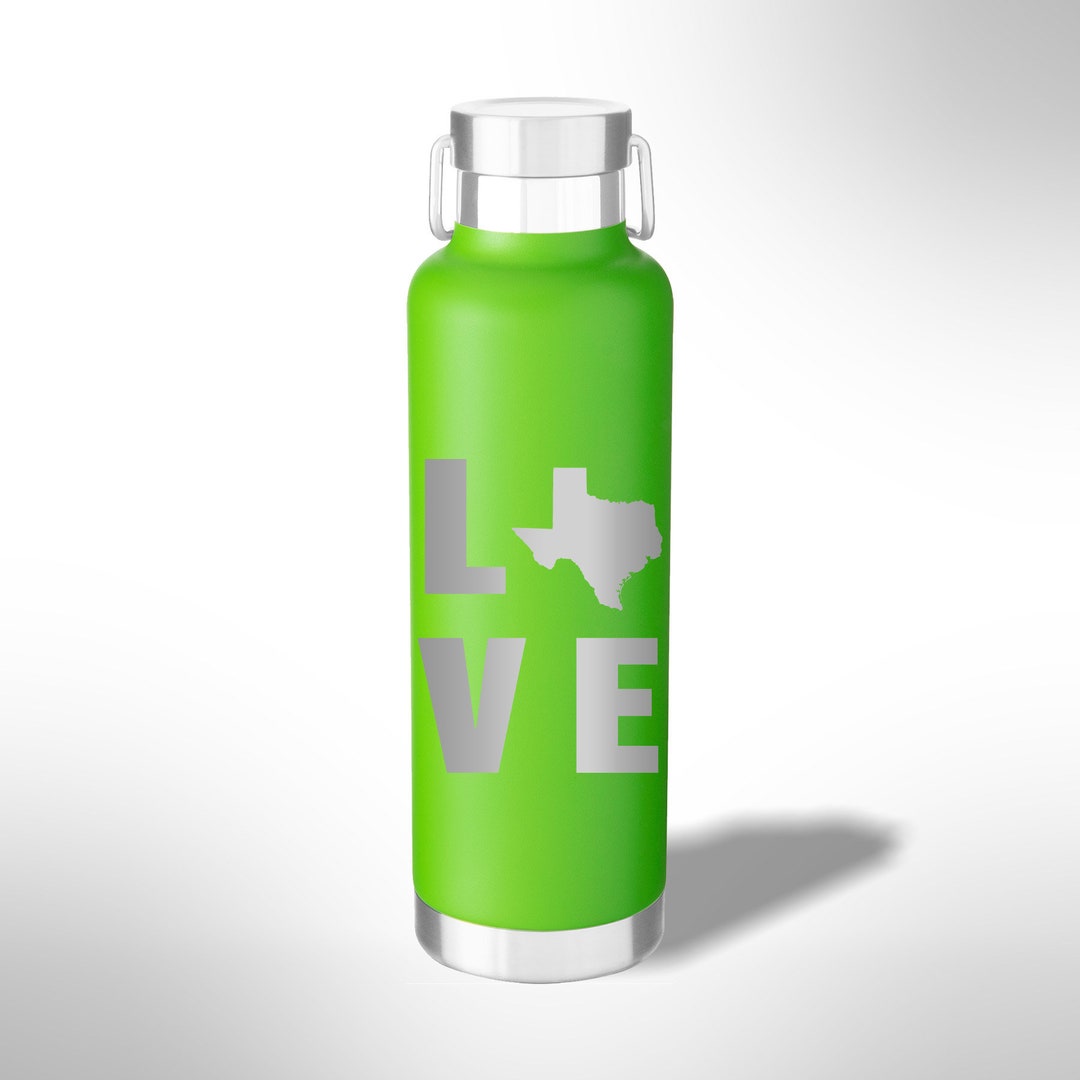 Custom Laser Etched Love State - Select Your State 24 Oz Water Bottle ...