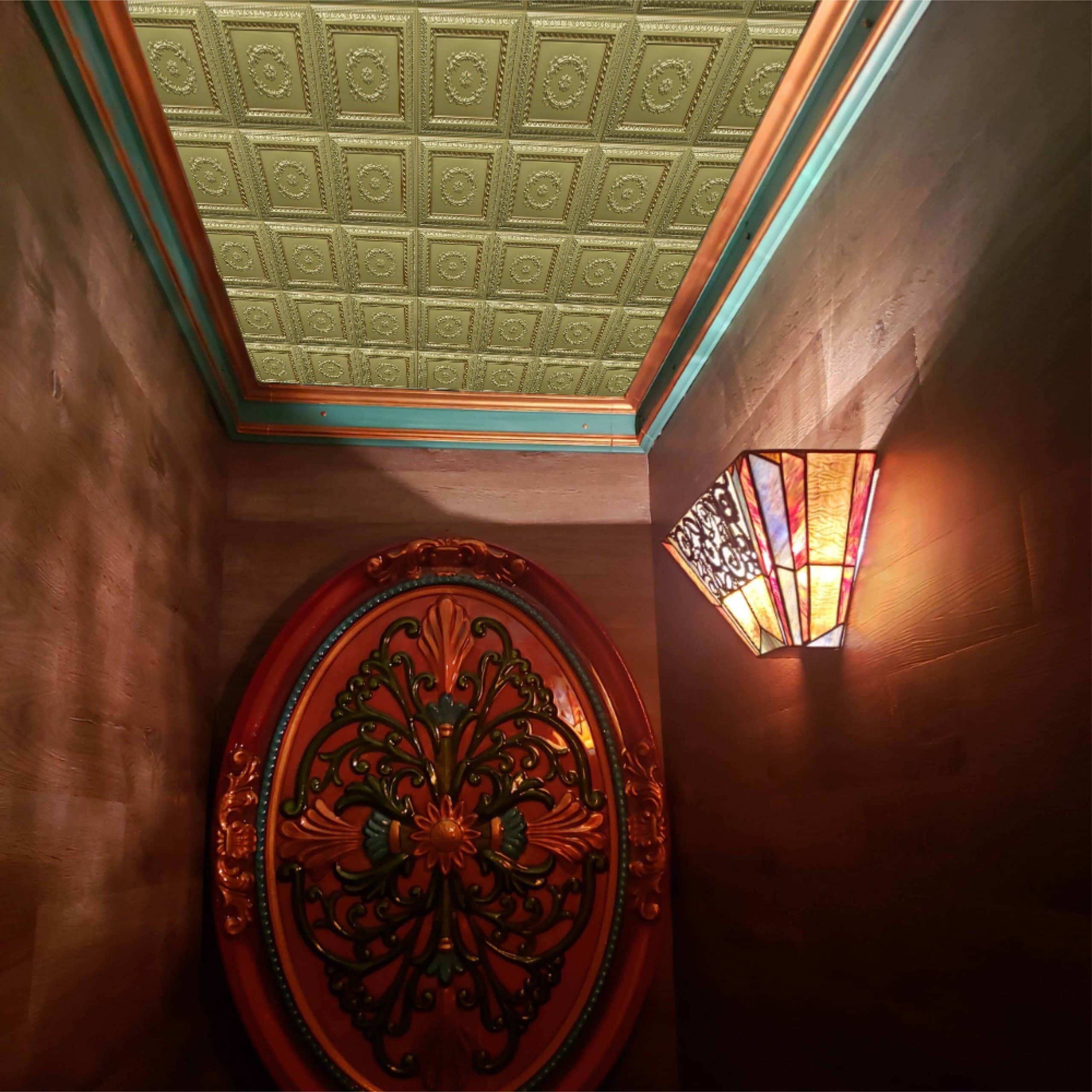 Rustic Traditional Brass Glue up or Lay In, Pvc 3d Decorative Ceiling ...